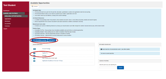 Student and Alumni Instructions : RRC Polytech: Career Services
