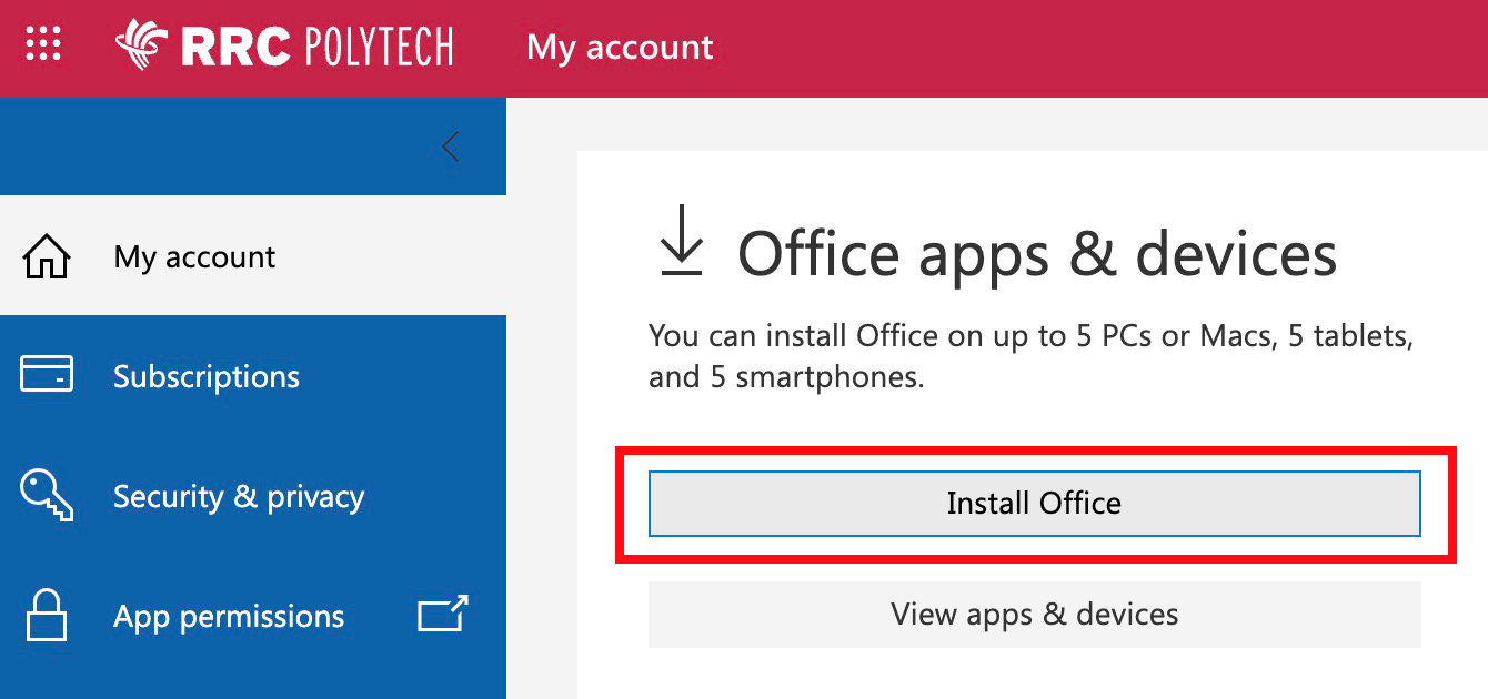 Microsoft Office 365 Installation : RRC Polytech: Program Explorer