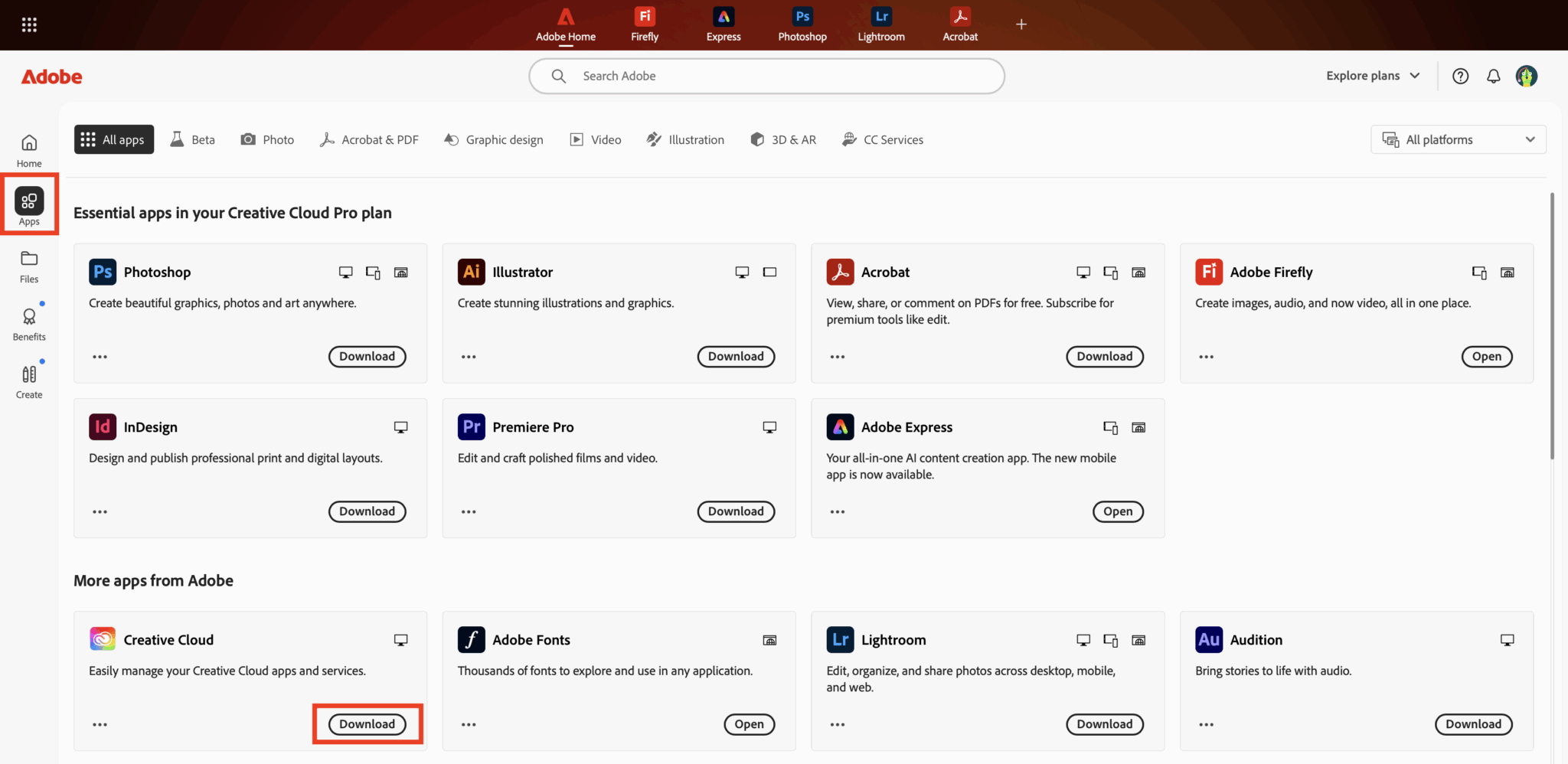 Adobe Creative Cloud Installation : RRC Polytech: Program Explorer