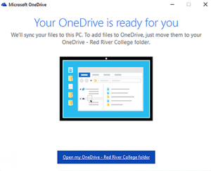 Set up OneDrive in Windows 10 : Red River College: Information ...