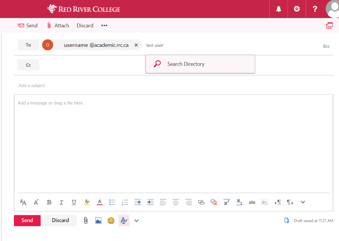 Create a new email message : Red River College: Information Technology ...
