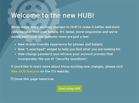 Customize your HUB home page : Red River College: Information ...