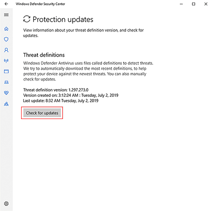 Perform a virus scan – Windows 10 : Red River College: Information ...