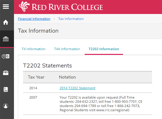 Access your T2202 tax receipt on HUB : Red River College: Information ...