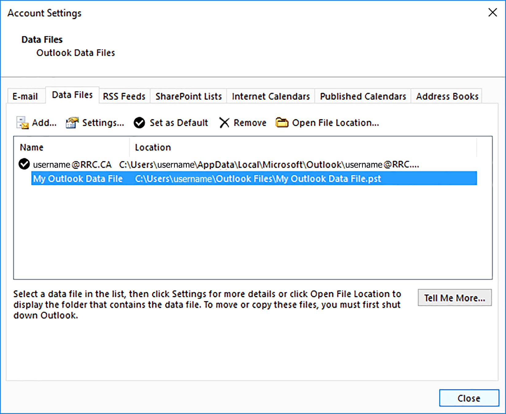 Create a personal folder : RRC Polytech: Information Technology Solutions