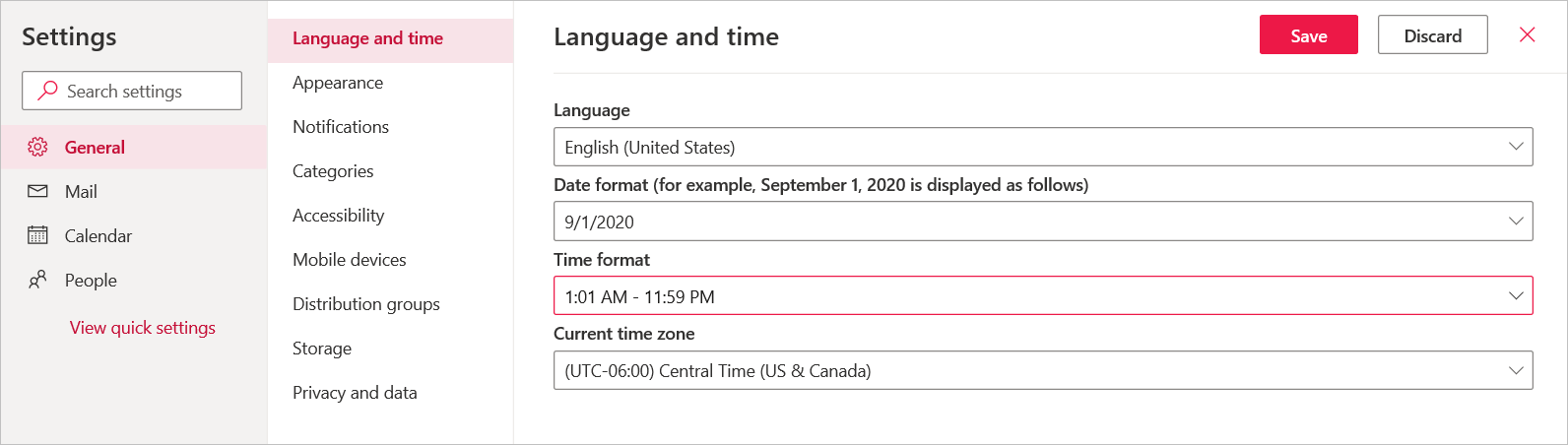 Set Outlook language and time zone : Red River College Polytechnic ...