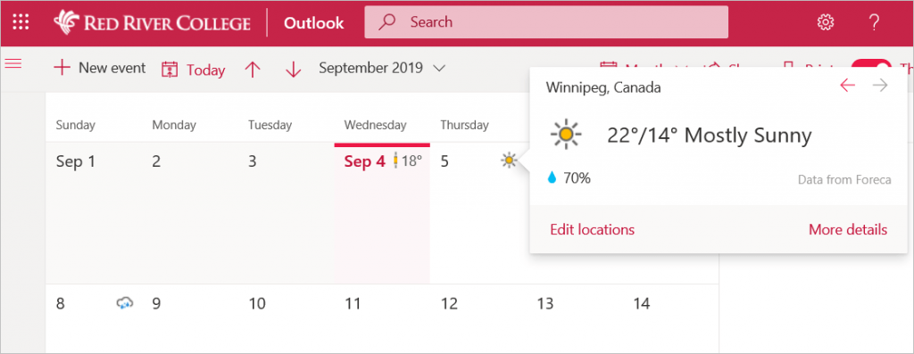 Add weather to your calendar : RRC Polytech: Information Technology ...