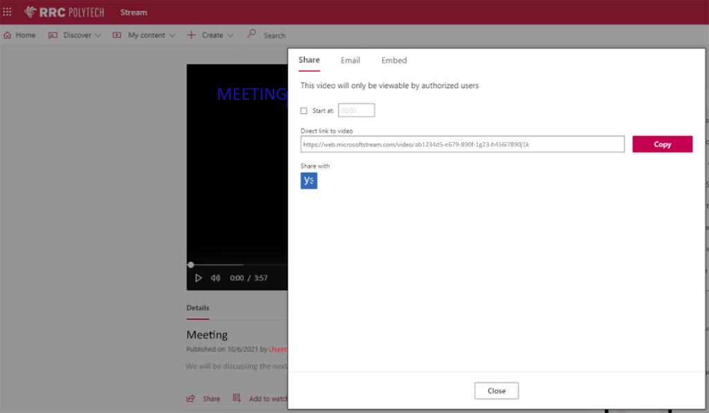 Teams Recording in Microsoft Stream : RRC Polytech: Information ...