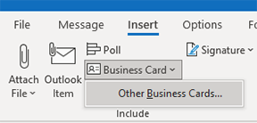 Insert a business card in Outlook email : RRC Polytech: Information ...