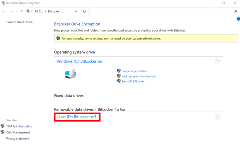Encrypt a USB drive or external hard drive with BitLocker : RRC ...