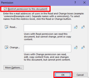 Protect Microsoft Office files with Restrict Access : RRC Polytech: Information Technology Solutions
