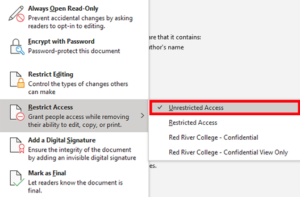 Protect Microsoft Office files with Restrict Access : RRC Polytech ...