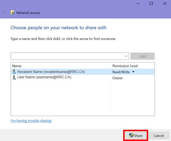 Set permissions for shared OneDrive files : Red River College Polytechnic: Information ...