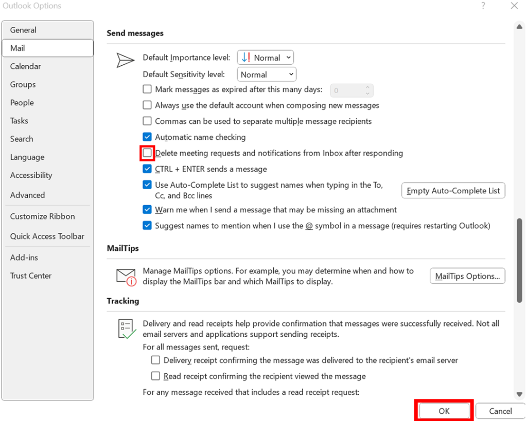Save meeting requests in Inbox : RRC Polytech: Information Technology Solutions