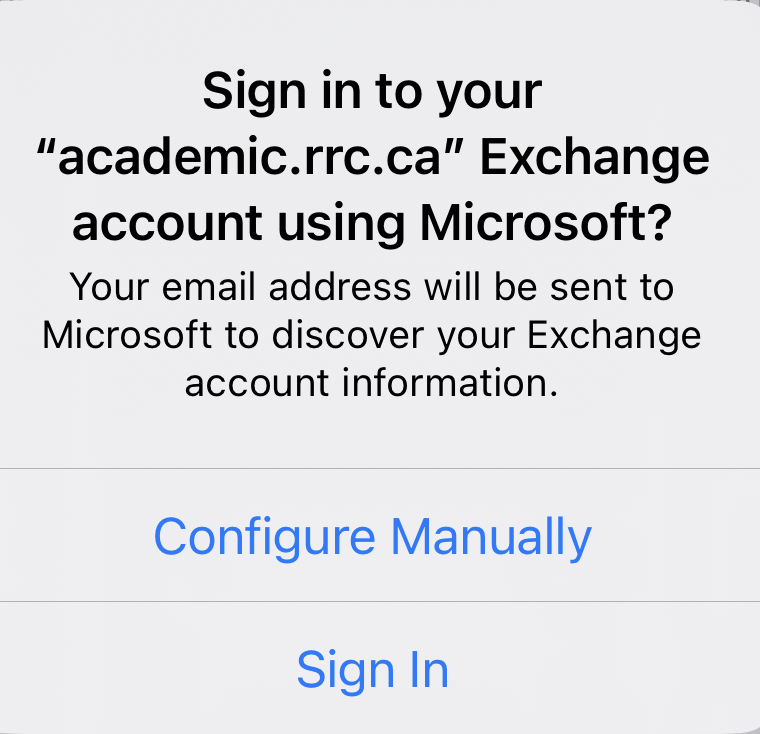 Connect to student email using Apple mail app : RRC Polytech ...