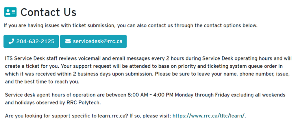 Introduction to ITS Service Desk : RRC Polytech: Information Technology Solutions
