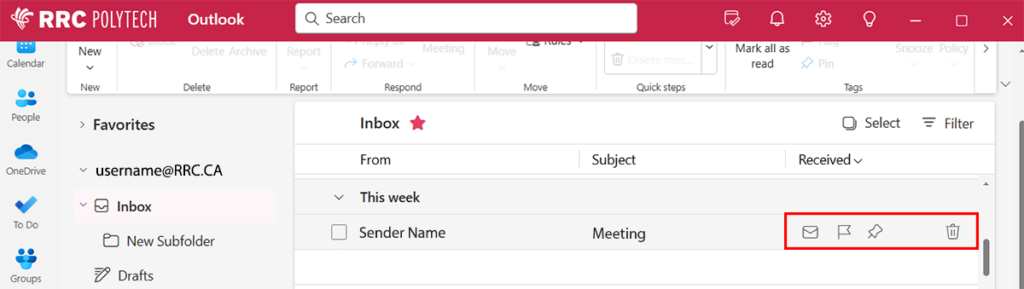 Features of Outlook on the Web : RRC Polytech: Information Technology ...