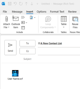 Insert a business card in Outlook email : RRC Polytech: Information ...