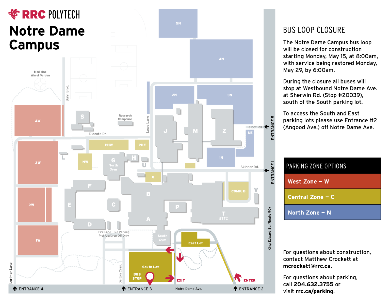 Bus Loop Closure at the Notre Dame Campus : RRC Polytech ...