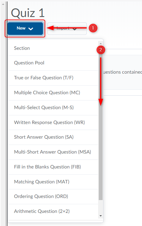 Quiz Question Types : Red River College: Learning Technologies