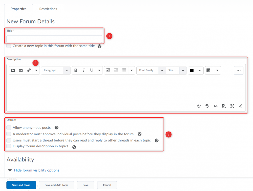 Setting Up a Discussion Forum : RRC Polytech: Learning Technologies
